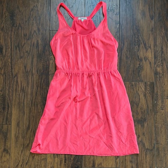 Madewell | Dresses | Madewell Hot Pink Silk Racer Back Dress | Poshmark